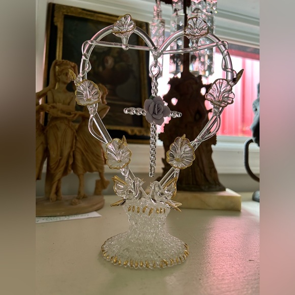 Party Supplies | Crystal Wedding Cake Topper Heart Birds And Cross Spun ...